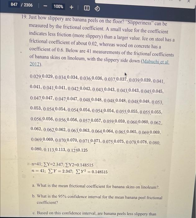 Solved measured by the frictional coefficient. A small value | Chegg.com