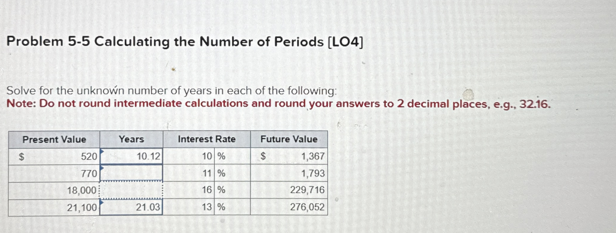 Solved Problem 5-5 ﻿Calculating the Number of Periods | Chegg.com