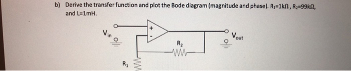 Solved b) Derive the transfer function and plot the Bode | Chegg.com
