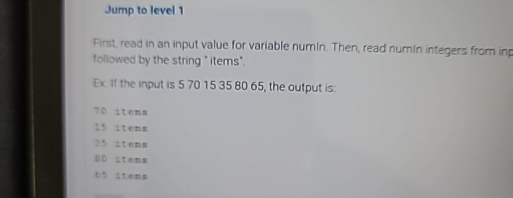 Solved Jump to level 1First, read in an input value for | Chegg.com