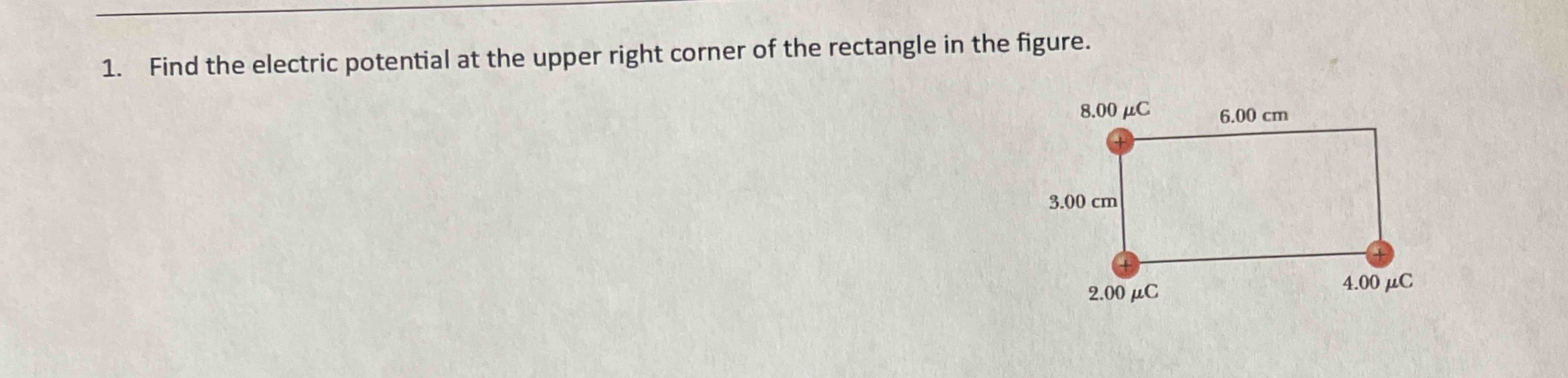 Solved Find the electric potential at the upper right corner | Chegg.com