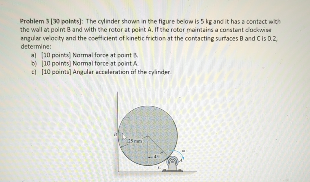 Solved Problem 3 [ 30 ﻿points]: The cylinder shown in the | Chegg.com