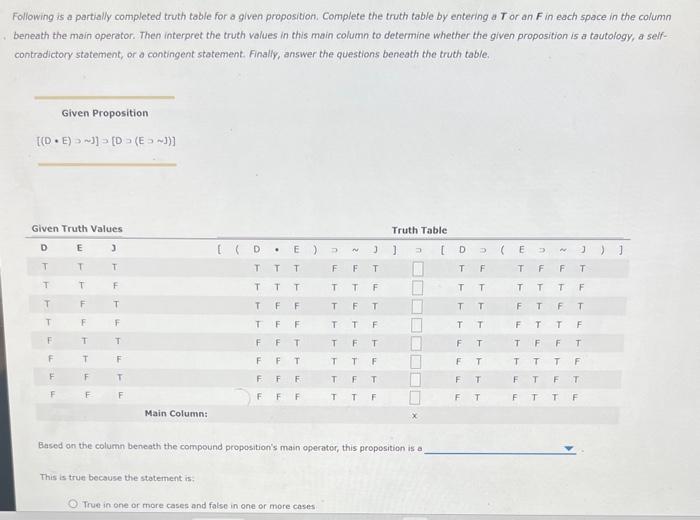 7. Tautologies, Self-Contradictory Statements, and | Chegg.com