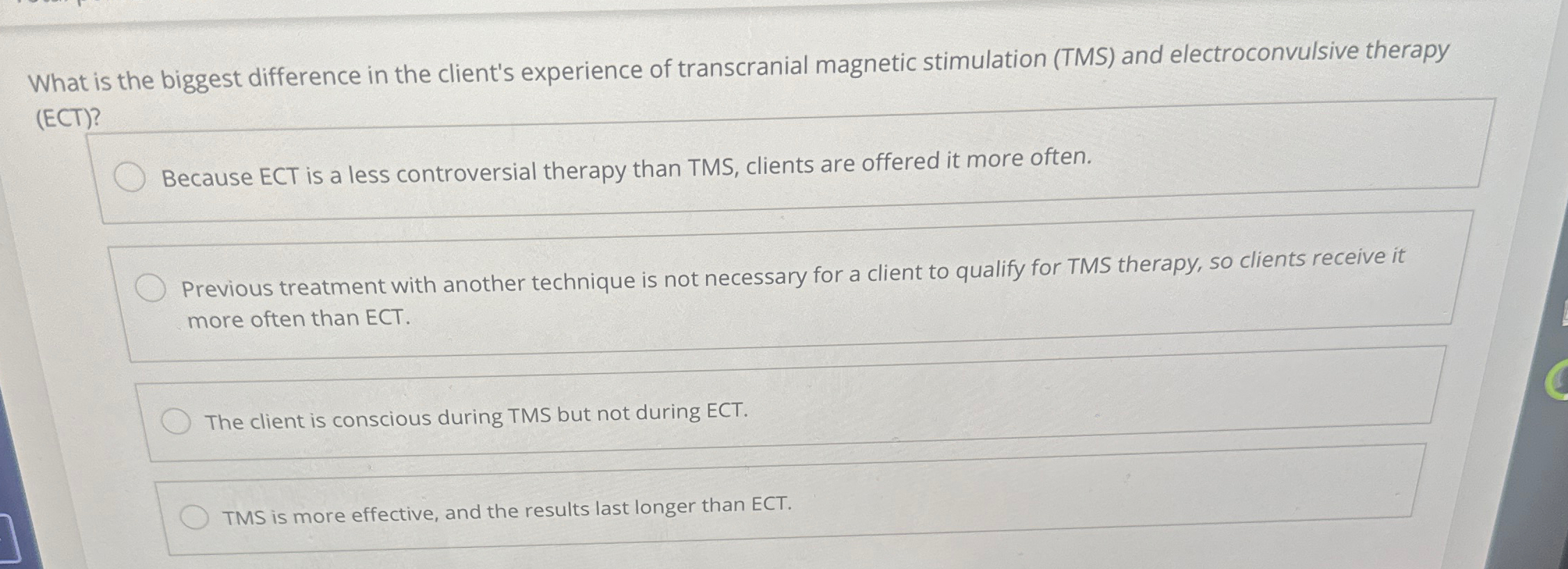 Solved What is the biggest difference in the client's | Chegg.com