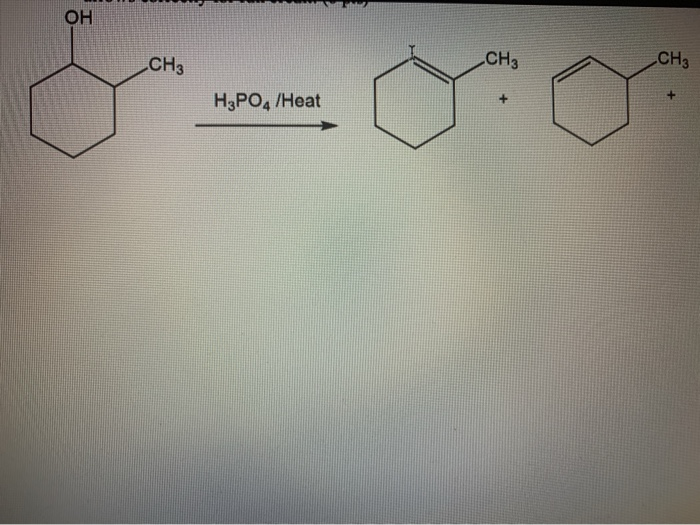 Solved OH CH3 CH3 CH3 + H3PO4 /Heat + | Chegg.com