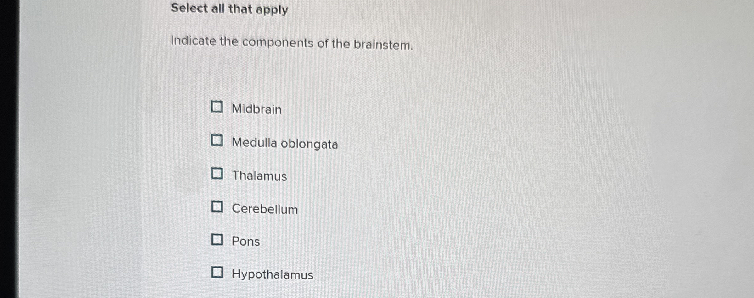 Solved Select all that applyIndicate the components of the | Chegg.com