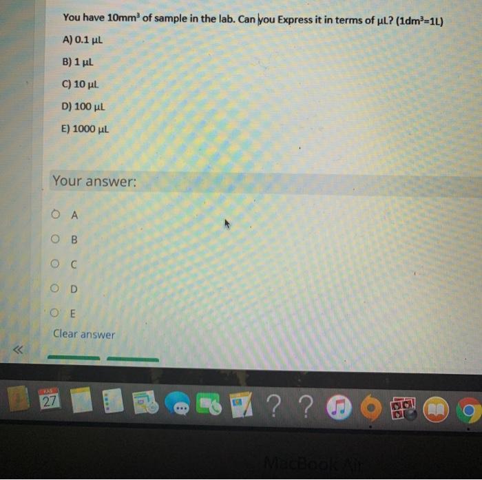 Solved LABORATORY QUESTION You have 0.1ug of sample in the | Chegg.com