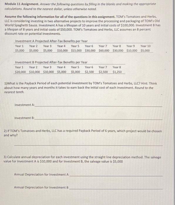 Solved Module 11 Assignment. Answer the following questions | Chegg.com