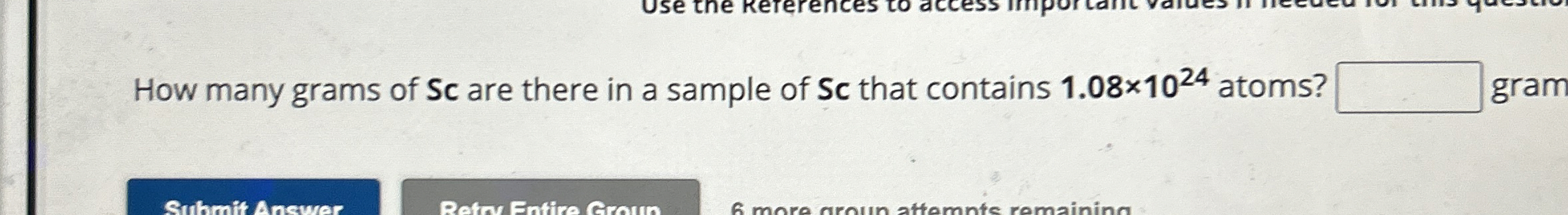 Solved How many grams of Sc are there in a sample of Sc that | Chegg.com