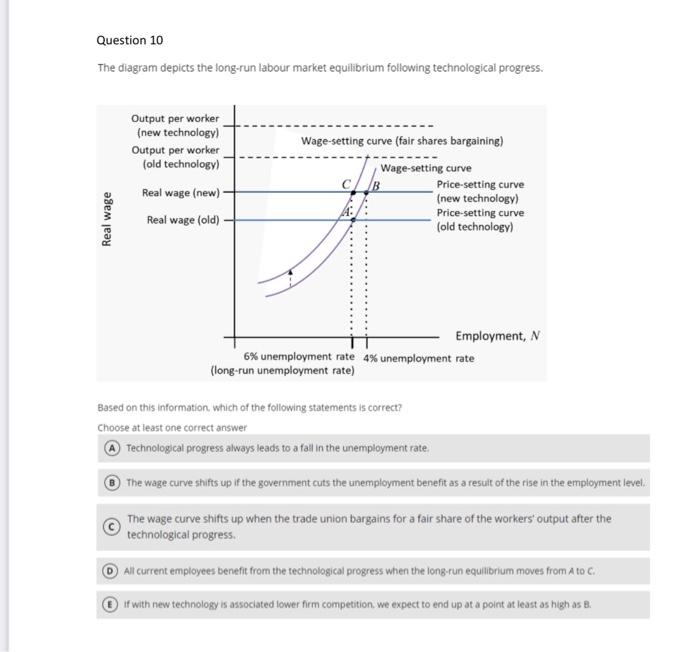 Solved The diagram depicts the long-run labour market | Chegg.com