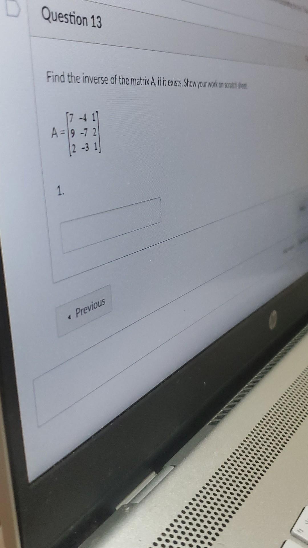 Solved Find the inverse of the matrix A, if it exists. Show | Chegg.com