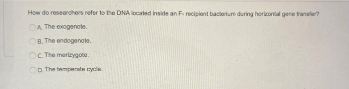 Solved How do researchers refer to the DNA located inside an | Chegg.com