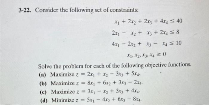 Solved 3-22. Consider the following set of constraints: | Chegg.com