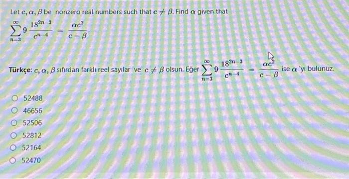 Let c, a, ß be nonzero real numbers such that cß. | Chegg.com