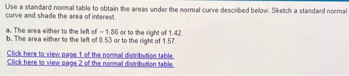 Solved Use a standard normal table to obtain the areas under | Chegg.com