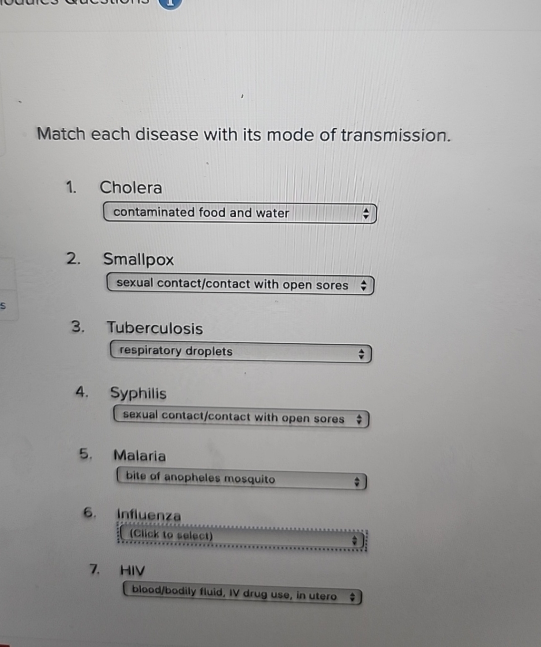 Solved Match each disease with its mode of | Chegg.com