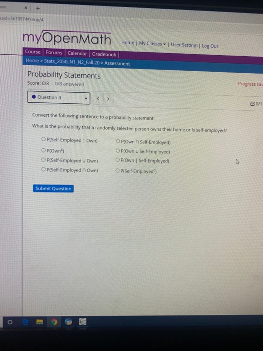 Solved om + Raida5670974/skip/4 myOpenMath Home | My Classes | Chegg.com