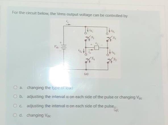 Solved For the circuit below, the Vrms output voltage can be | Chegg.com