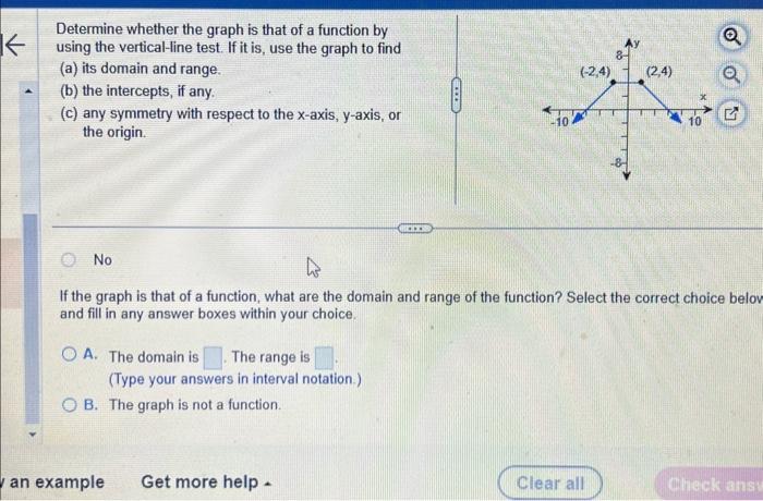 Solved Determine whether the graph is that of a function by | Chegg.com