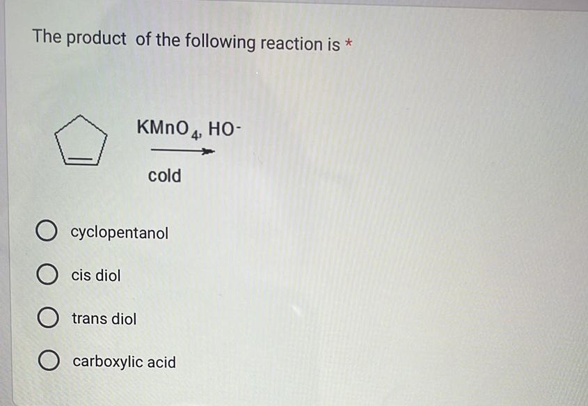 Solved The product of the following reaction is | Chegg.com