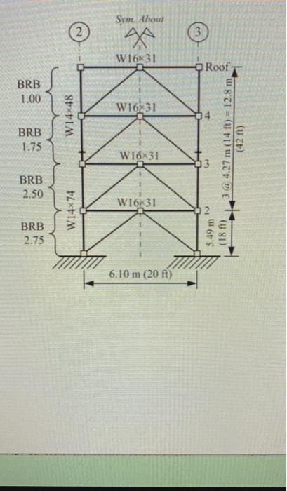 Solved Sim. About 2 W1631 -Q Roof BRB 1.00 W1631 W14x48 BRB | Chegg.com