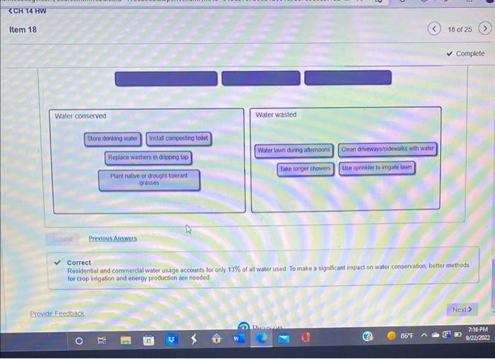 Solved Correct Residential and convercial water usage | Chegg.com