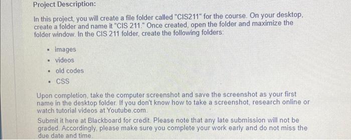 Solved Project Description: In this project, you will create | Chegg.com