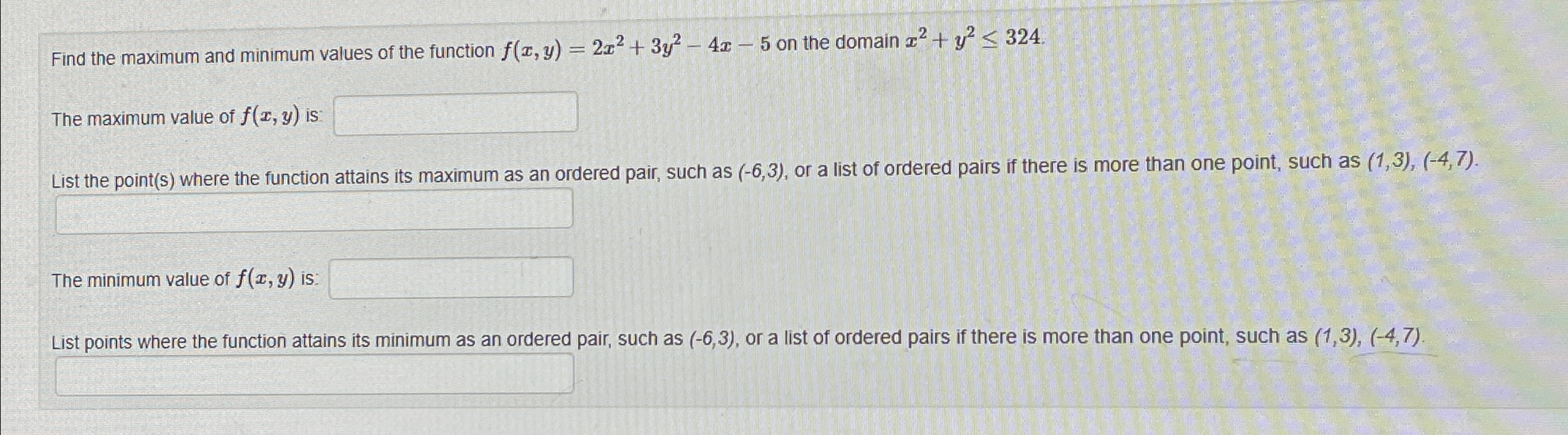 Solved Find the maximum and minimum values of the function | Chegg.com