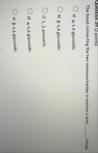 Solved Question 39 (2 ﻿points)The bond connecting the two | Chegg.com