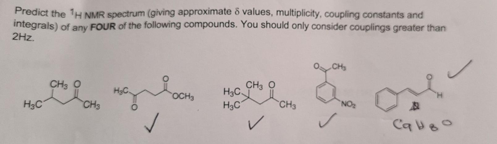 Solved Predict the 1H NMR spectrum (giving approximate & | Chegg.com Solved Predict the 1H NMR spectrum (giving approximate & | Chegg.com