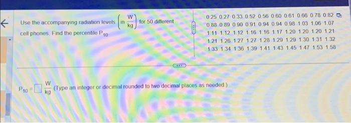 Solved P10=kgW (Type an integer or decimal rounded to two | Chegg.com
