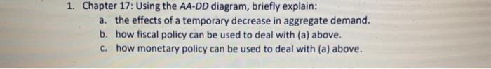 Solved 1. Chapter 17: Using the AA-DD diagram, briefly | Chegg.com