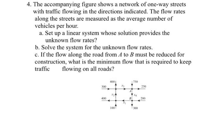 Solved 4. The accompanying figure shows a network of one-way | Chegg.com