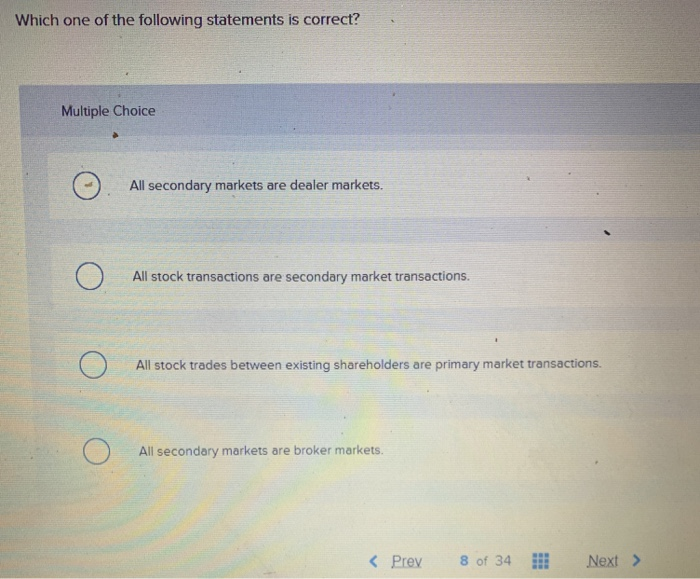 Solved Which one of the following statements is correct? | Chegg.com