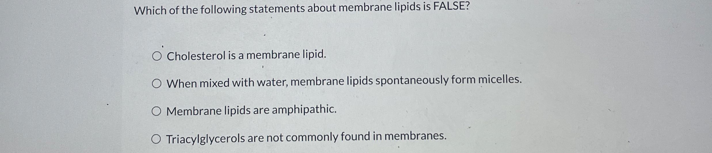 Solved Which of the following statements about membrane | Chegg.com