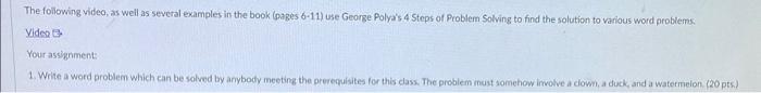 Solved create a word problem involving a duck, clown and | Chegg.com