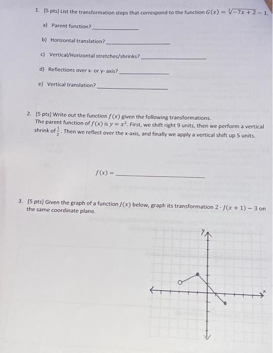 Solved 1. [5pts ] List the transformation steps that | Chegg.com
