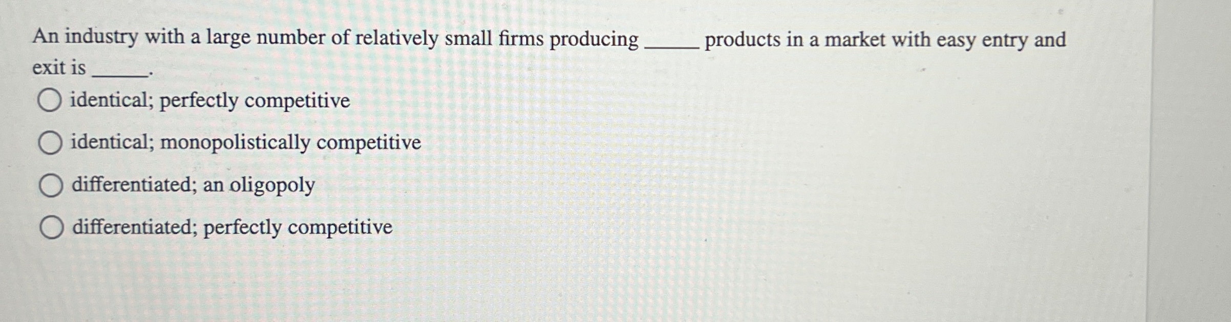Solved An industry with a large number of relatively small | Chegg.com