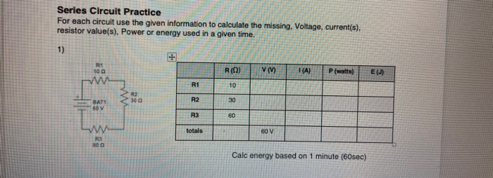 Solved Series Circuit Practice For each circuit use the | Chegg.com