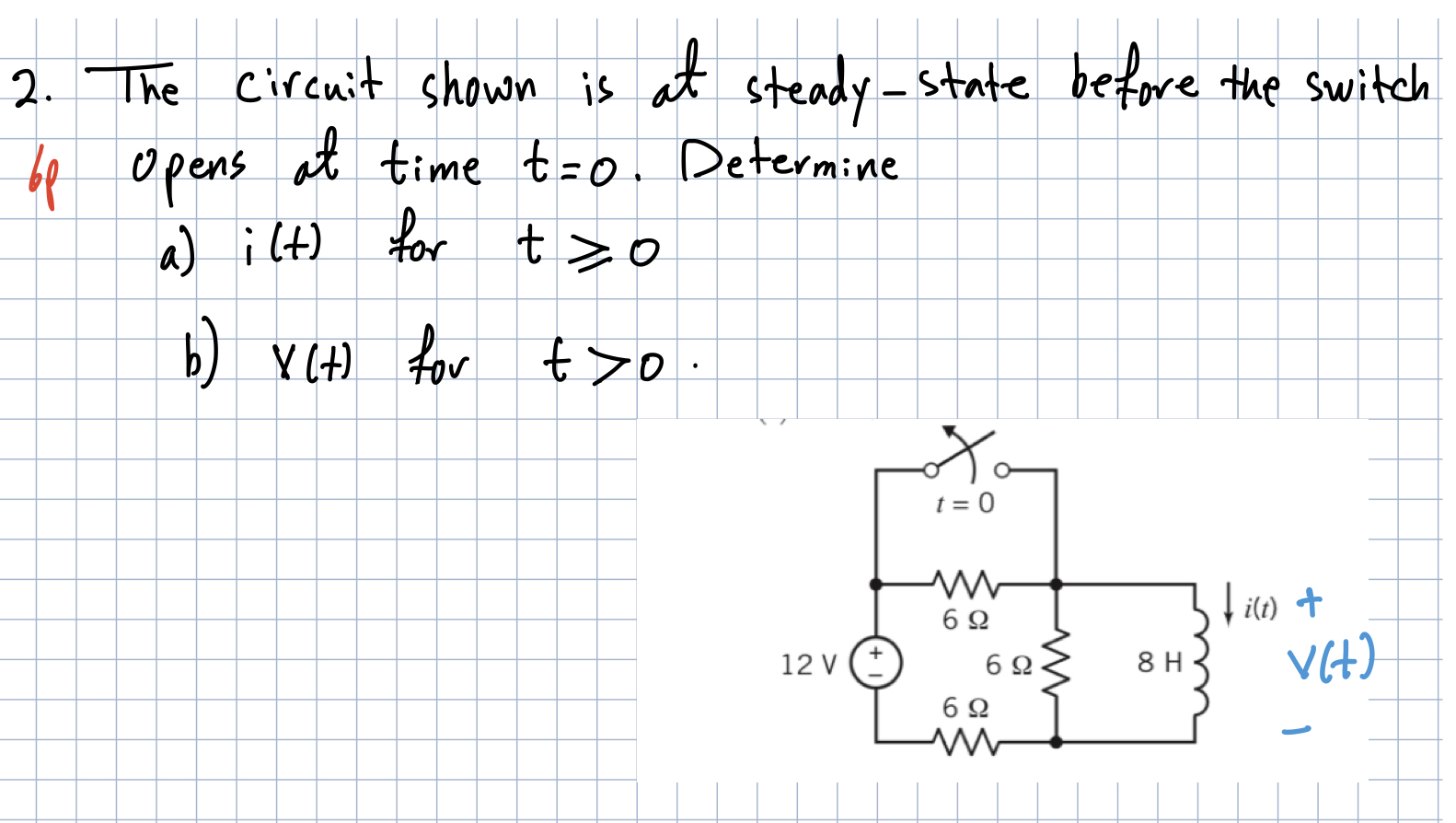 Solved The circuit shown is at steady-state before the | Chegg.com
