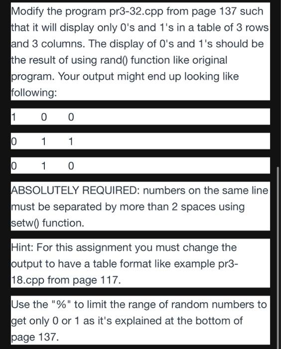 Solved Modify the program pr3-32.cpp from page 137 such that | Chegg.com