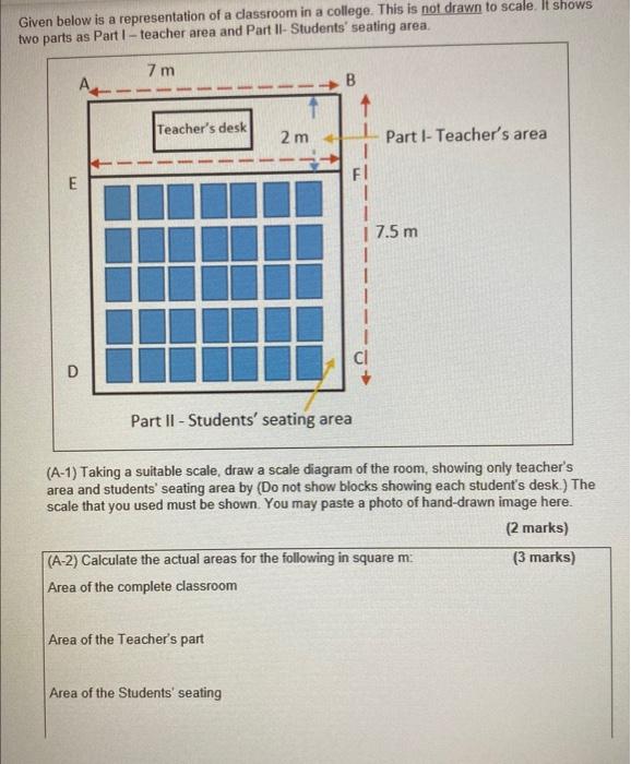 Solved Given below is a representation of a classroom in a | Chegg.com