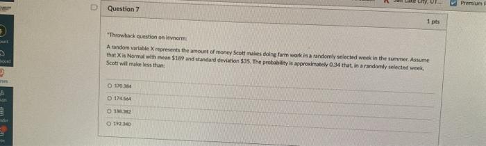 Solved LU D Premium Question 7 1 pts "Throwback question on | Chegg.com