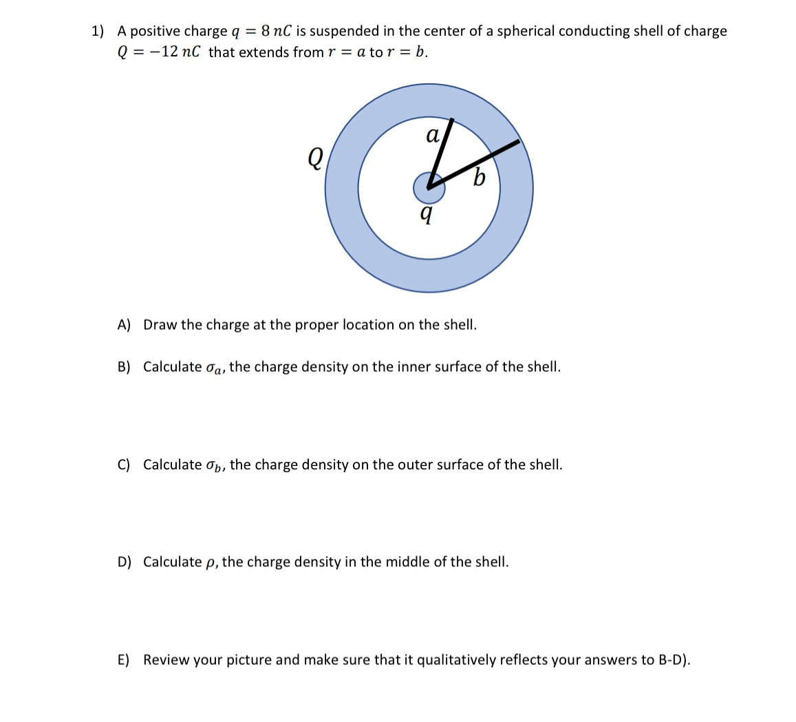 Solved A positive charge q=8nC ﻿is suspended in the center | Chegg.com