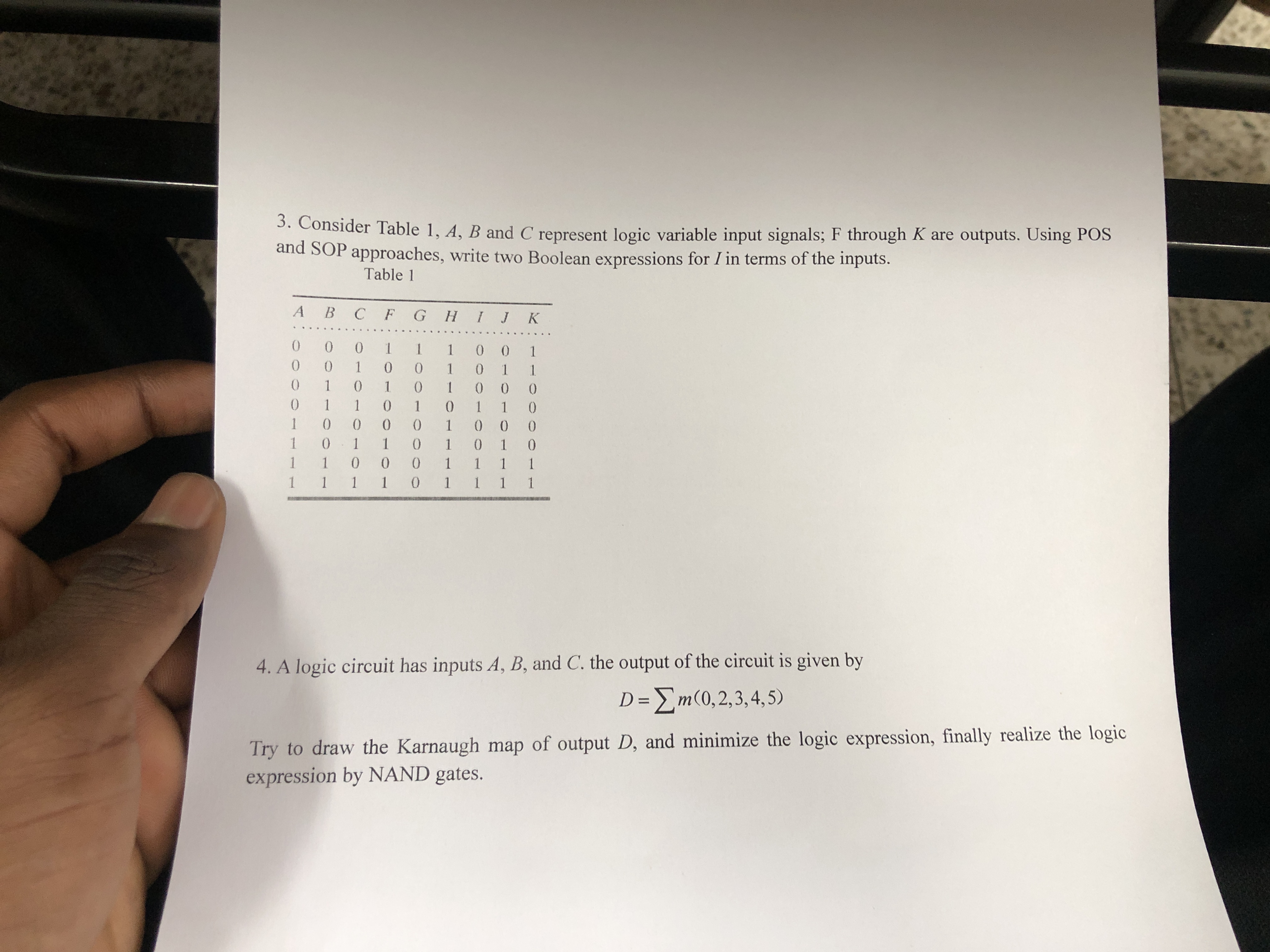 Solved please answer all Consider Table 1, A,B ﻿and C | Chegg.com