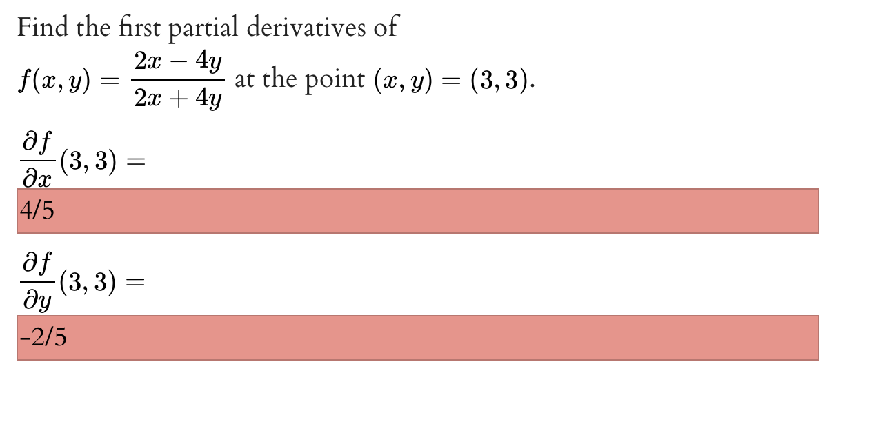 Solved Find the first partial derivatives | Chegg.com