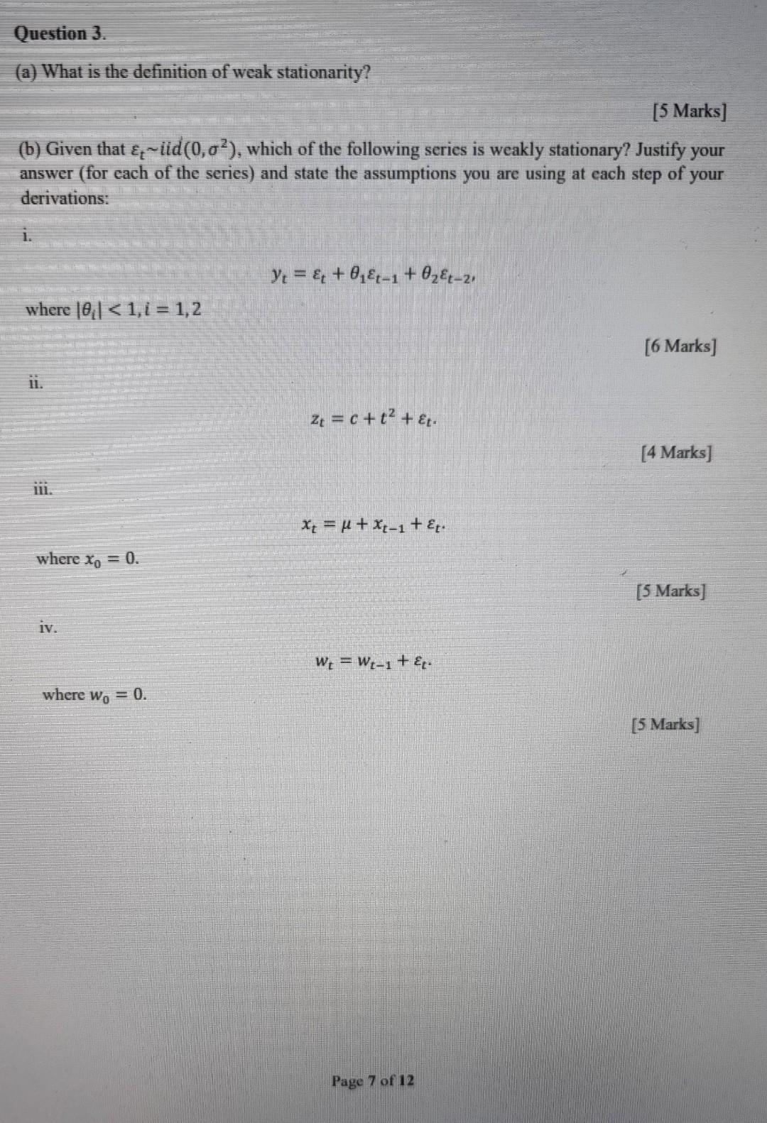 Solved Question 3 (a) What is the definition of weak | Chegg.com