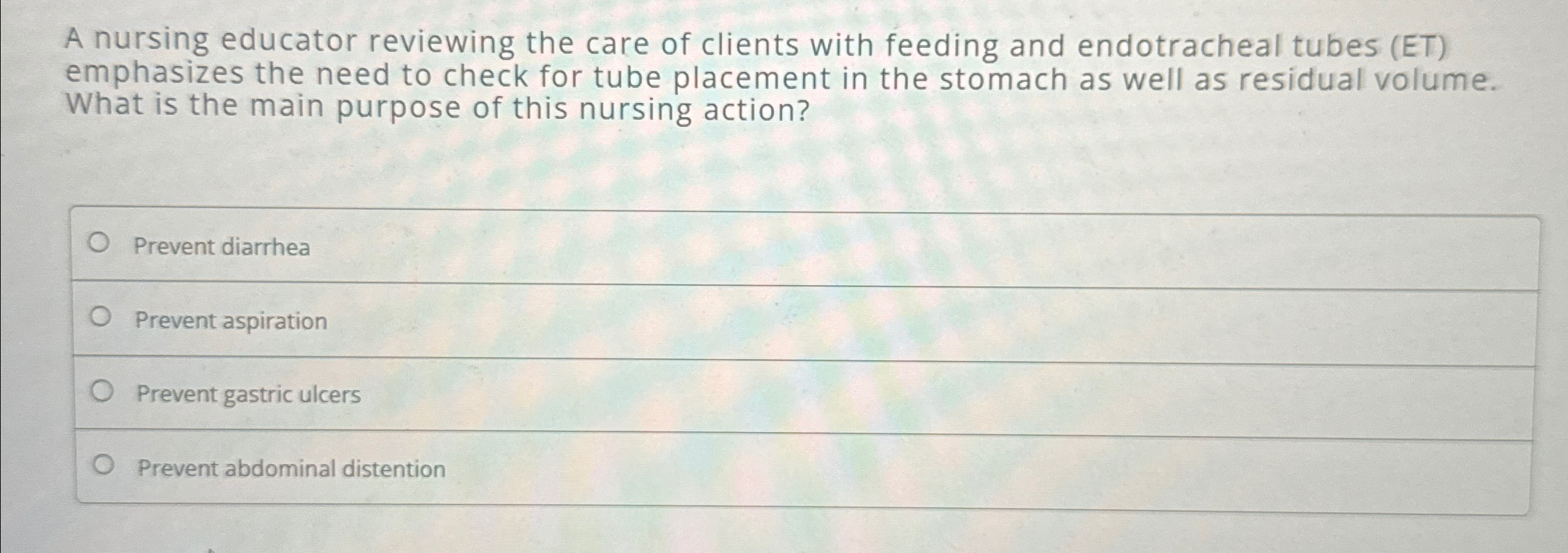 Solved A nursing educator reviewing the care of clients with | Chegg.com