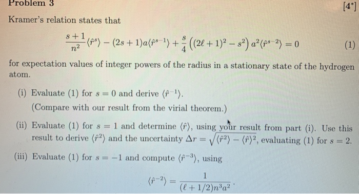 Solved Problem 1 (i) Derive the hyperfine splitting of | Chegg.com