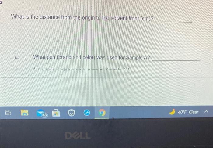 What is the distance from the origin to the solvent | Chegg.com